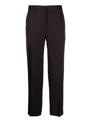 JIL SANDER Cropped Twill Trousers - Brown