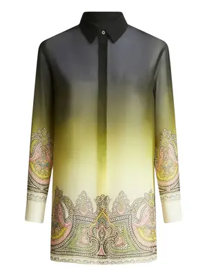 Etro Paisley-print Silk Shirt - Yellow