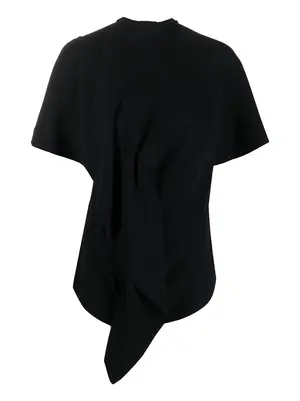 Colville Asymmetric Draped Top - Black