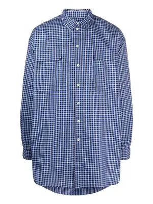 CHLOE NARDIN Plaid-pattern Oversize Shirt - Blue