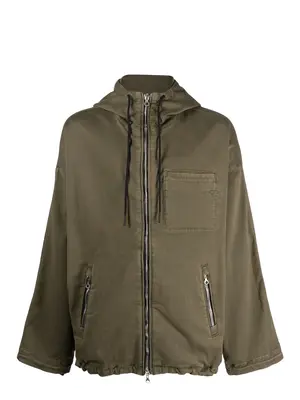 DIESEL® Logo-embroidered Hooded Jacket - Green
