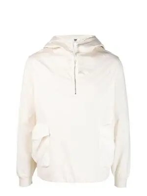 C.P. COMPANY Goggles-detail Cotton Hoodie - Neutrals