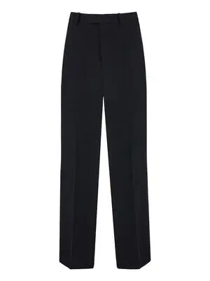 FERRAGAMO Tailored Trousers With Satin Inserts - Black