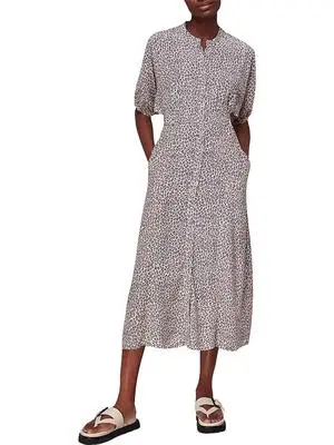 Whistles Dashed Leopard Midi Dress - Lilac/multi