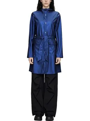 Rains Curve Hooded Belted Waterproof Jacket - Lucid