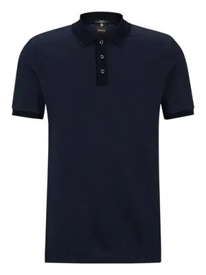 BOSS Cotton-silk Polo Shirt - Blue