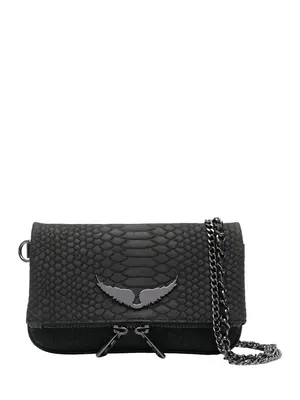 Zadig&Voltaire Small Crocodile-embossed Crossbody Bag - Black