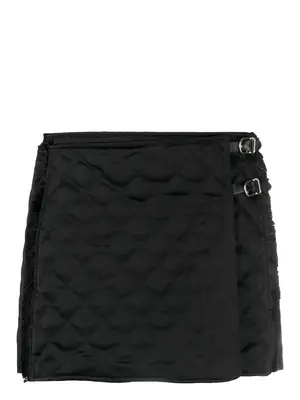 DURAZZI MILANO Quilted Wrap Mini Skirt - Black