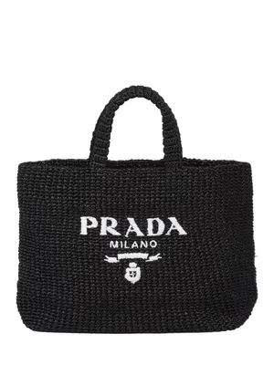 Prada Crochet Tote - Black