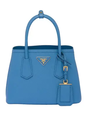 Prada Prada Double Saffiano Leather Mini Bag Light Blue