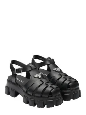 Prada Monolith Rubber Sandals - Black