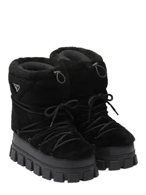 Prada Shearling Après Ski Booties - Black