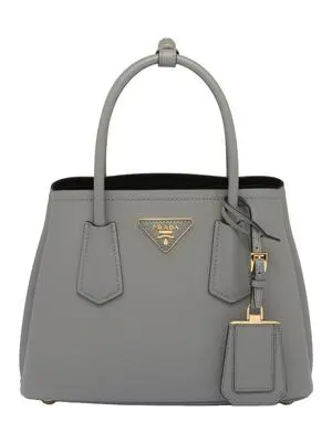 Prada Saffiano Leather Double Bag - Grey | Editorialist