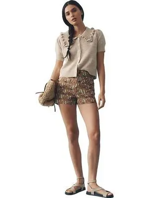 Maeve Maeve Colette High-Rise Tailored Shorts Maize
