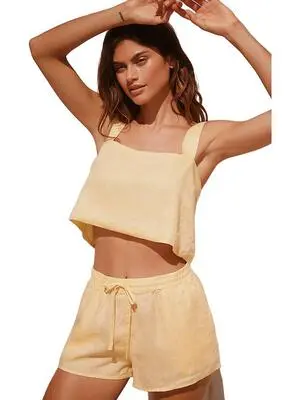 L*Space Rio Linen Shorts Yellow