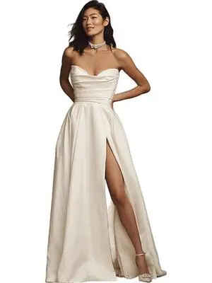 Jenny Yoo Preston Strapless Ball-skirt Taffeta Gown - Ivory