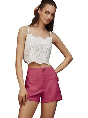 Maeve The Colette Linen Blend Shorts Sangria Sunset