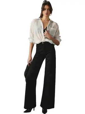 Joe's Jeans Petite Mia High-rise Wide-leg Jeans - Black
