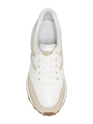 Veronica Beard Valentina Retro Leather Sneakers - Coconut/ecru