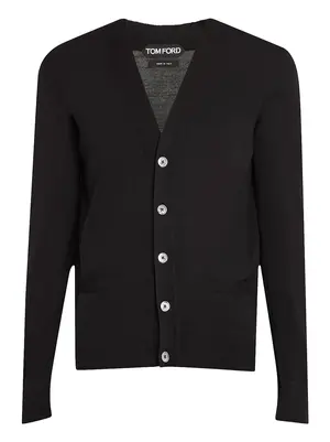 TOM FORD Merino Wool Cardigan Sweater - Black