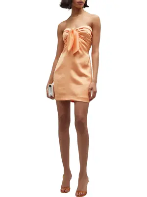 Ramy Brook Ramy Brook Orion Strapless Mini Dress Peach