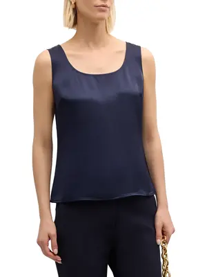St. John St. John Collection Liquid Satin Tank Top Midn