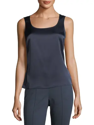 St. John St. John Collection Liquid Satin Tank Top Navy