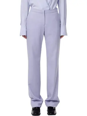 Another Tomorrow Another Tomorrow Merino Wool Classic Trousers Lilac