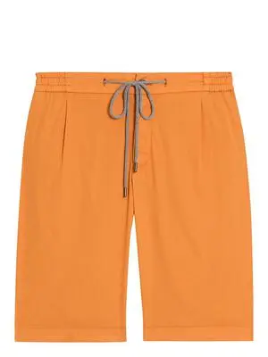 Canali Cotton-blend Twill Shorts - Orange