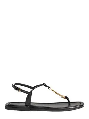 JW Anderson Tresor Logo-embellished Leather Slingback Sandals - Black