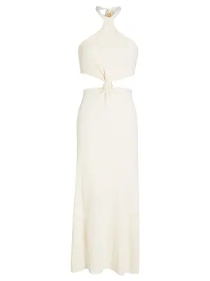 Cult Gaia Cameron Cutout Ribbed-knit Halterneck Midi Dress - Ivory