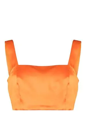 WOERA Square-neck Bustier Top - Orange