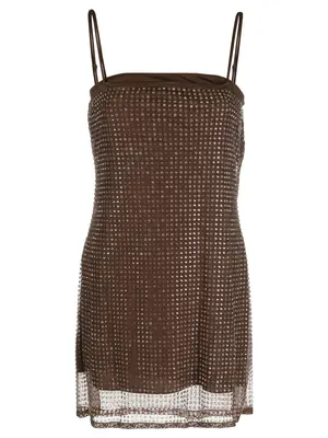 Alexander Wang Bead-embellished Mini Dress - Brown