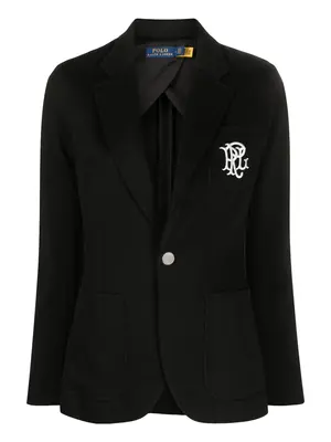 Polo Ralph Lauren Embroidered-logo Blazer - Black