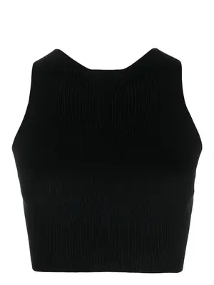 AERON Ribbed-knit Crop Top - Black