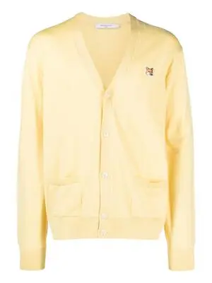 Maison Kitsuné Fox Head Patch Cardigan - Yellow