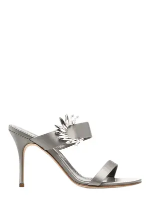Manolo Blahnik 100mm Chivela Sandals - Grey