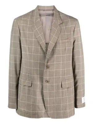 ÉTUDES STUDIO Windowpane-print Single-breasted Blazer - Brown