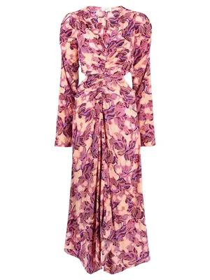 A.L.C. Mona Floral-print Flared Dress - Pink
