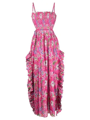 Caroline Constas Margo Floral Long Dress - Pink