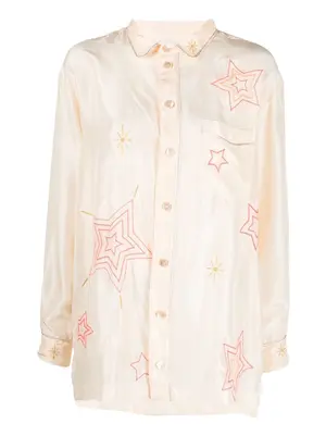FORTE_FORTE Star-print Shirt - Neutrals