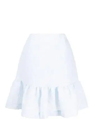 Simone Rocha Flared-hem Textured Skirt - Blue