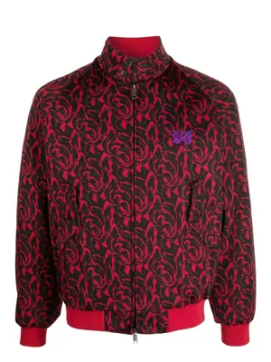 BARACUTA Graphic-pattern Jacket - Red