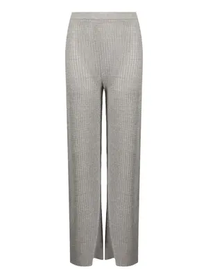 SOLID & STRIPED High-Waisted Pointelle-Knit Pants