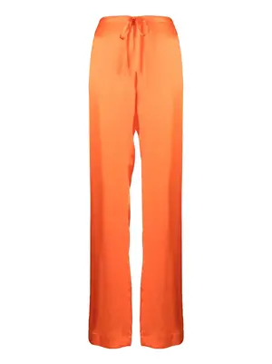 WOERA Silk Palazzo Trousers - Orange