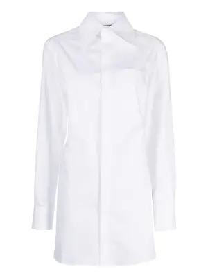 WOERA Lace-up Poplin Shirt - White