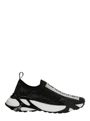 Dolce & Gabbana Fast Rhinestone-embellished Sneakers - Black