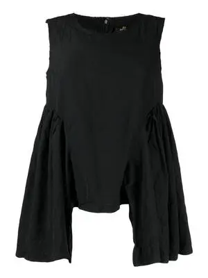 Comme Des Garçons Ruffle-detailing Sleeveless Top - Black