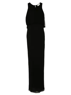 Saint Laurent Draped Maxi Dress - Black