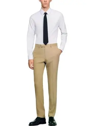 Sandro Wool Suit Trousers - Neutrals